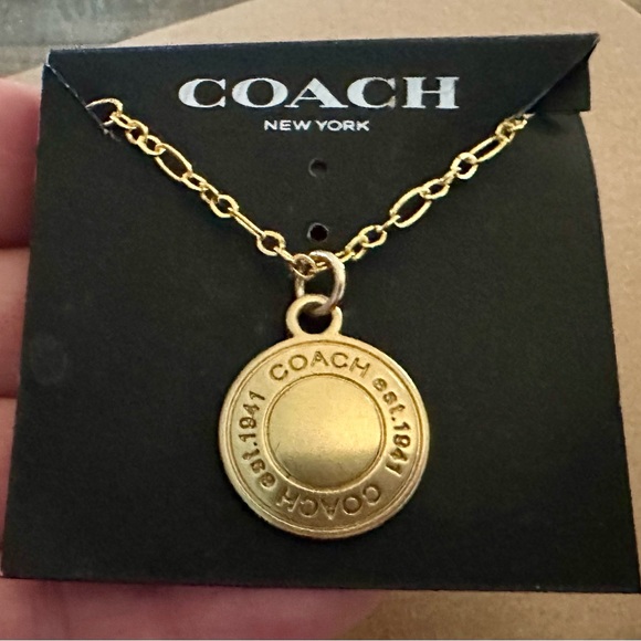 Coach | Jewelry | Coach Est 941 Large Gold Medallion Pendant 18k925 ...
